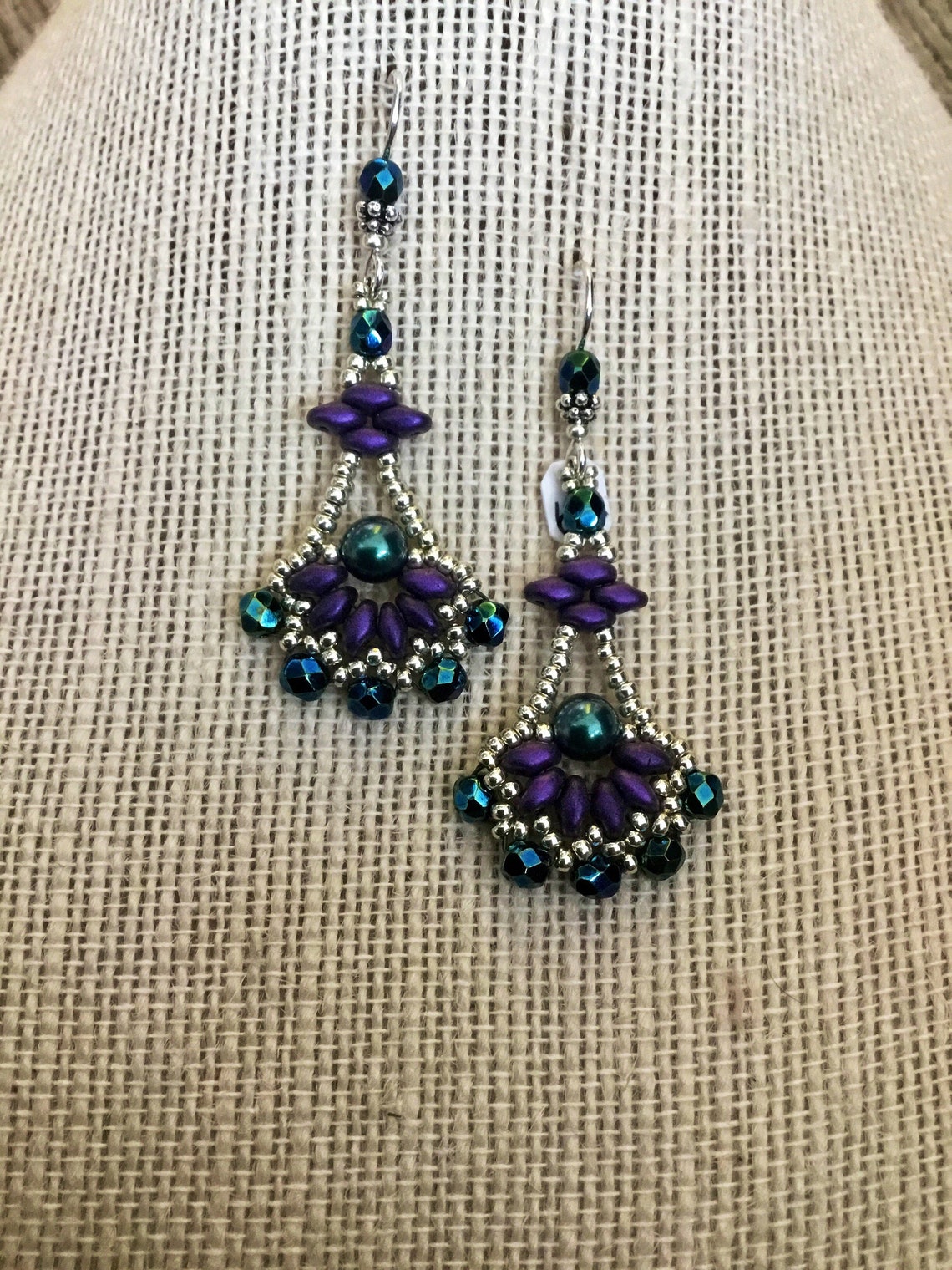 Egyptian Style Isis Inspired Goddess Lotus Flower Pearl Beaded Earrings ...