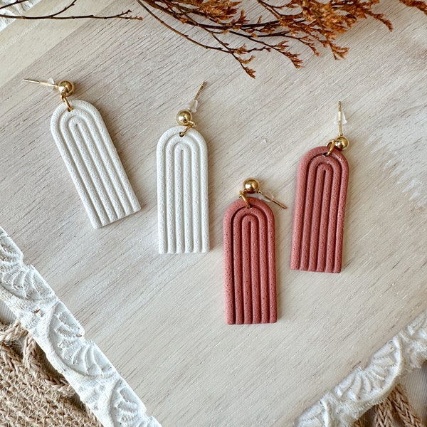 Arch Clay Earrings - Etsy
