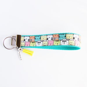 Cat Key Fob - Cat Keychain - Cat Wristlet - Kitten Key Fob - Kitten Key ...