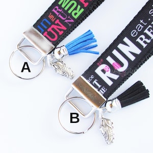 Runner Key Fob - Running Keychain - Marathon Runner Gift - Running ...