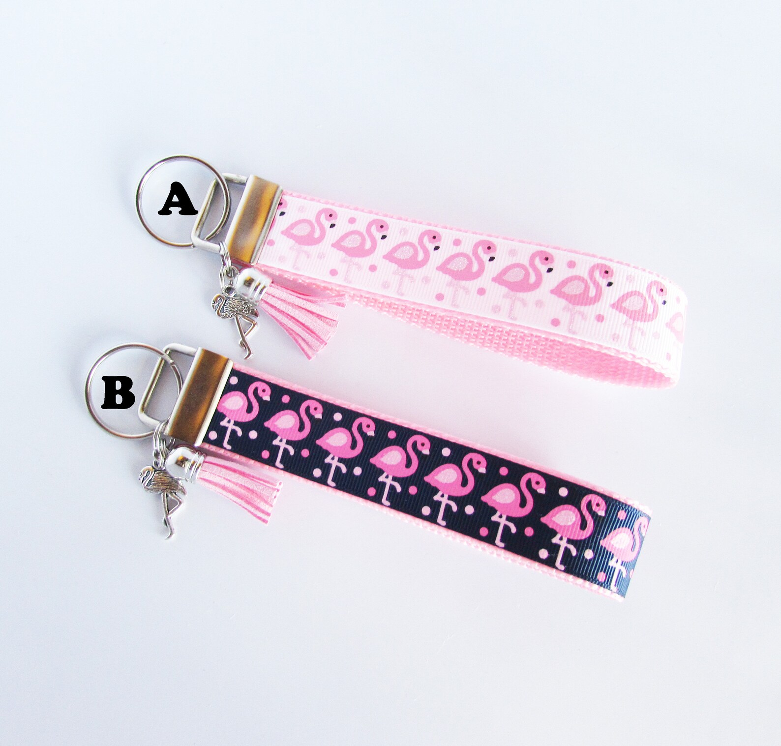 Flamingo Key Fob Flamingo Keychain Pink Flamingo Wristlet - Etsy