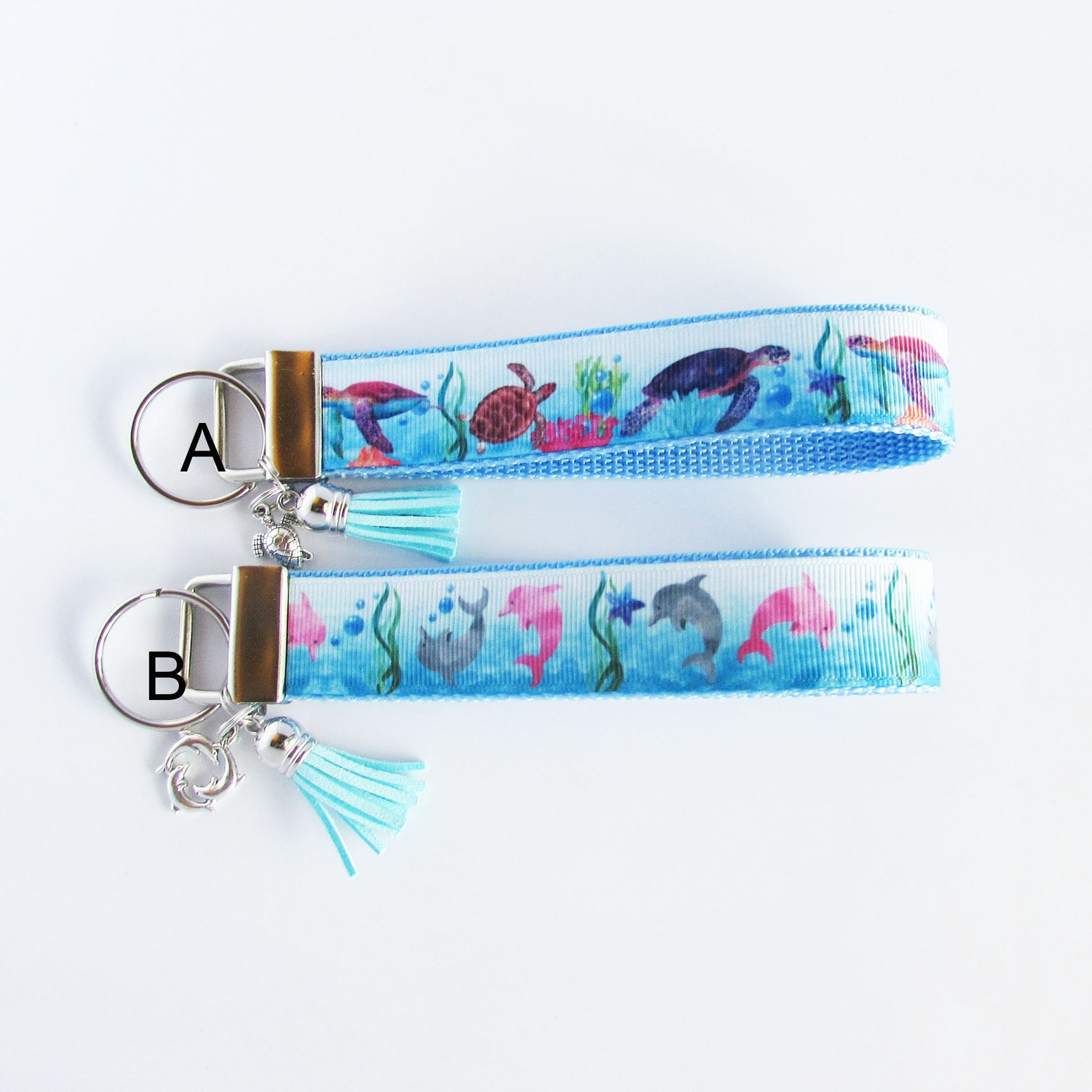 Sea Life Key Fob Sea Life Keychain Sea Turtle Key Fob | Etsy