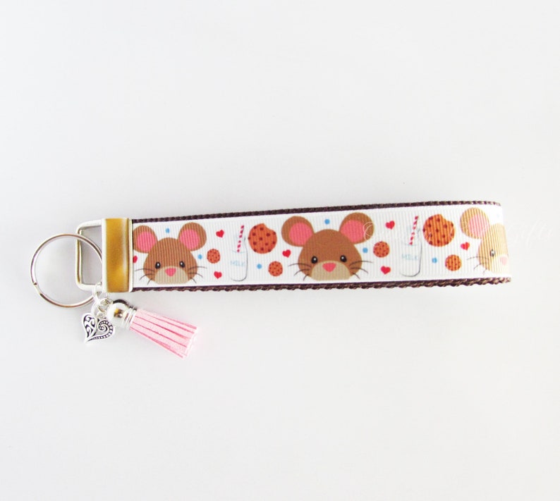Mouse Key Fob - Mouse Keychain - Mice Wristlet - Mouse Lover Gifts ...