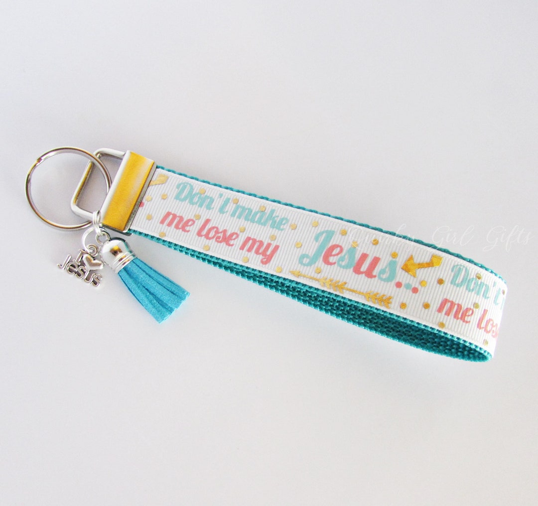 Jesus Key Fob - Jesus Keychain - Jesus Wristlet - Religious Key Fob ...