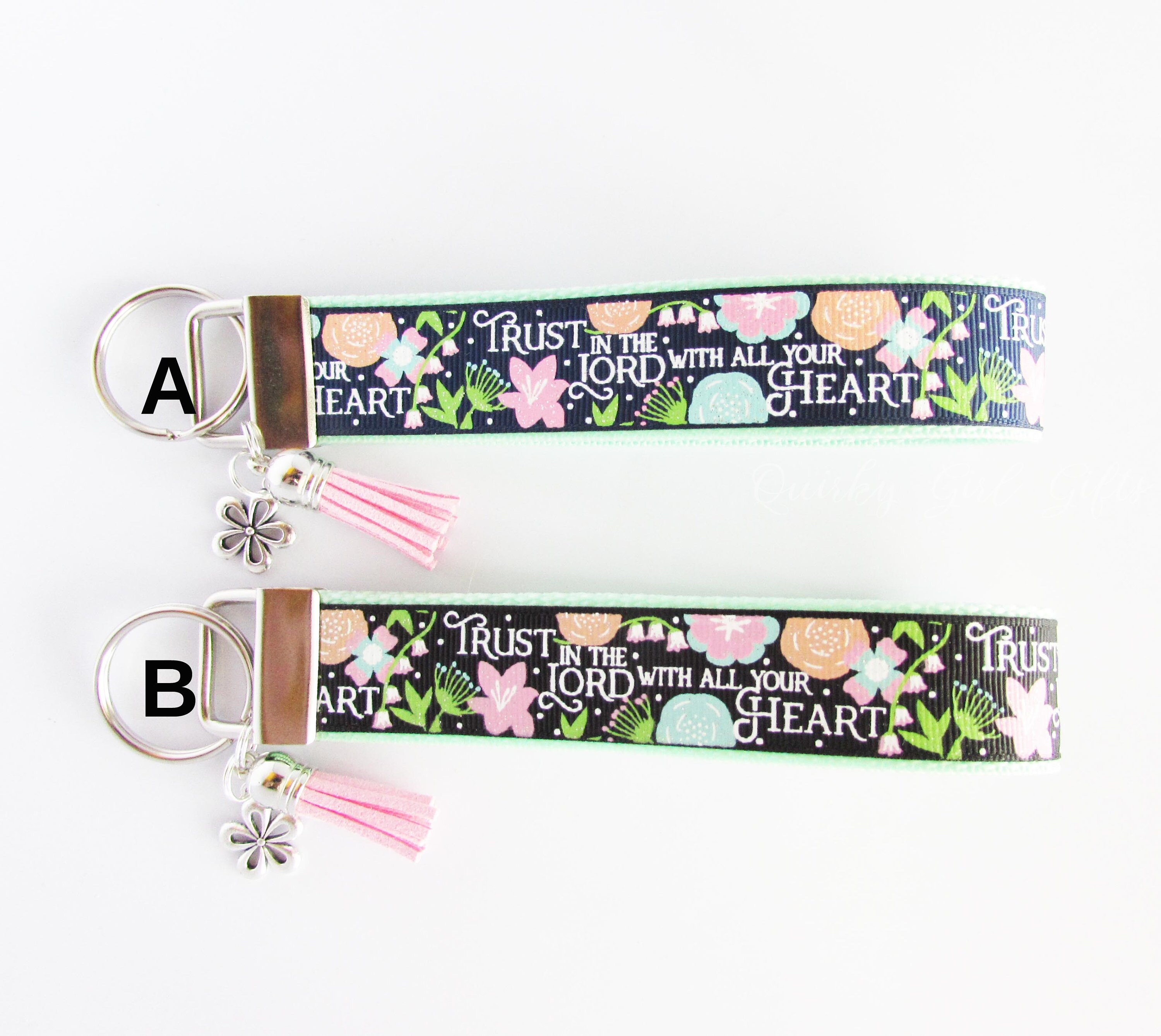 Christian Key Fob Religious Keychain Trust in the Lord - Etsy