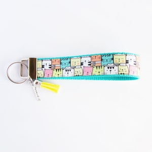 Cat Key Fob - Cat Keychain - Cat Wristlet - Kitten Key Fob - Kitten Key ...