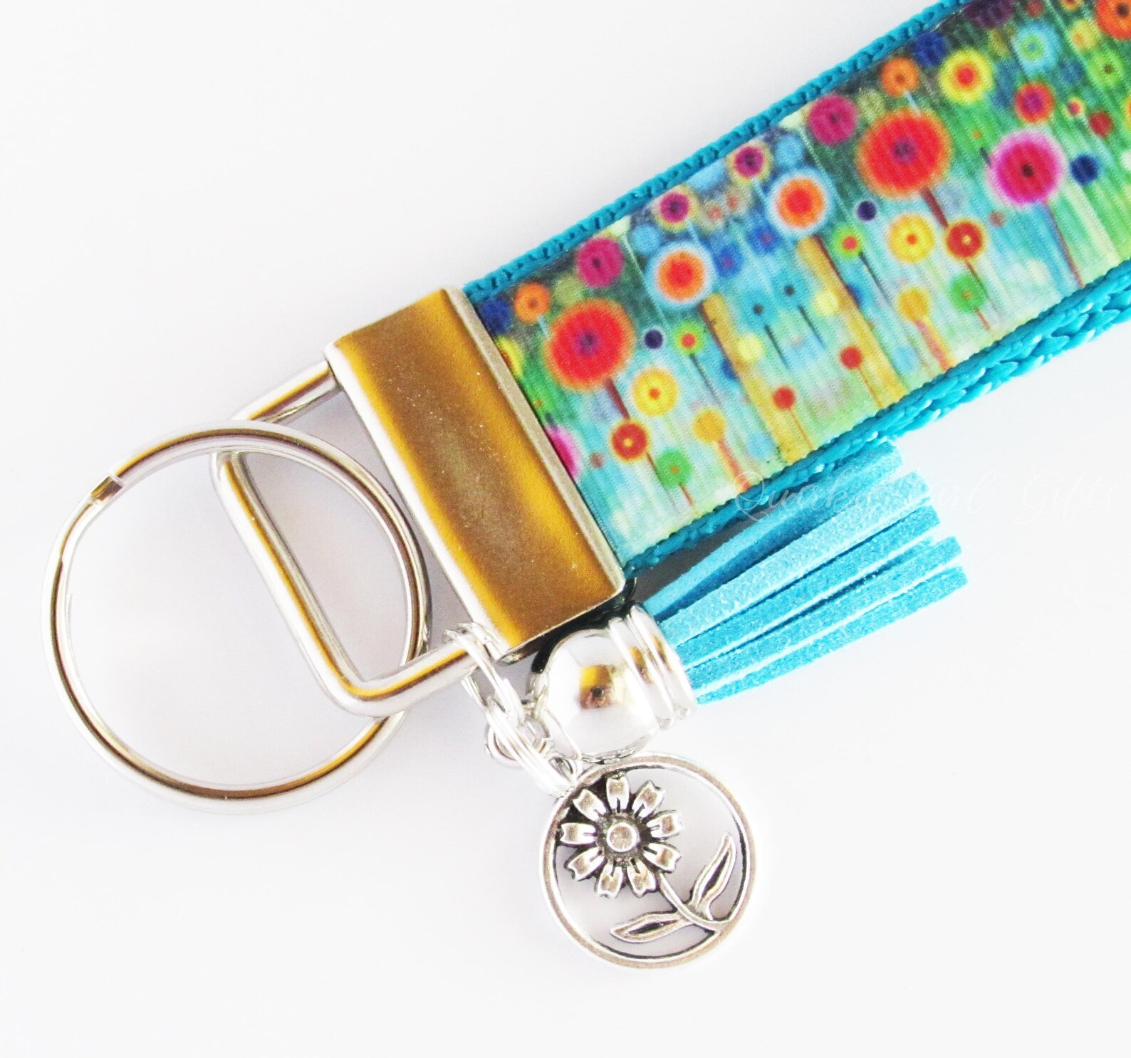 Field of Flowers Key Fob - Floral Key Fob - Floral Keychain - Flower ...