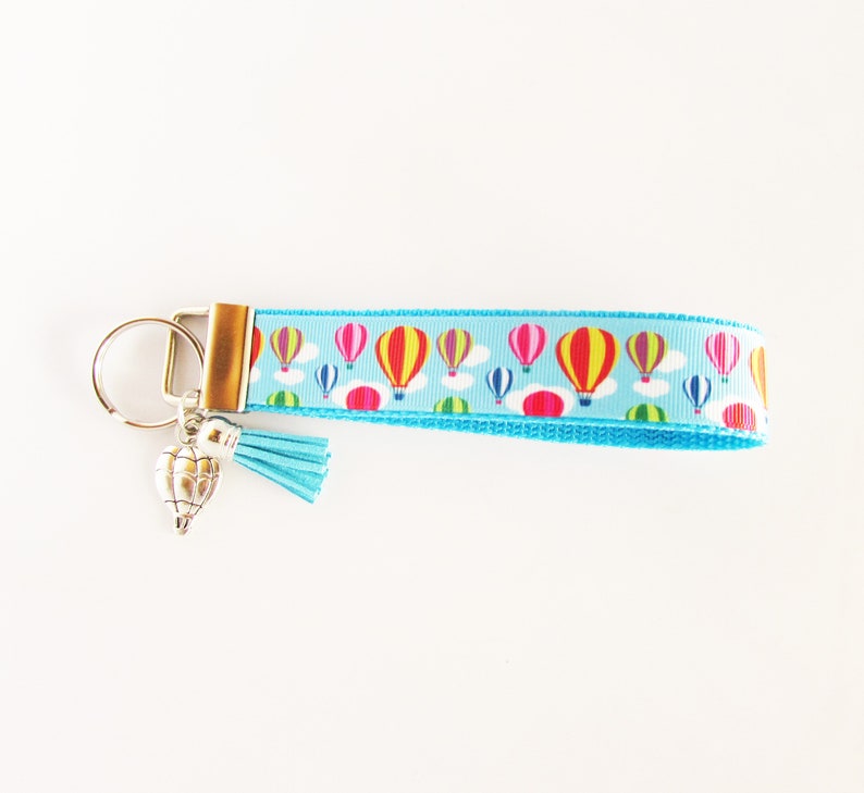 Hot Air Balloon Key Fob - Hot Air Balloon Keychain - Balloon Wristlet ...