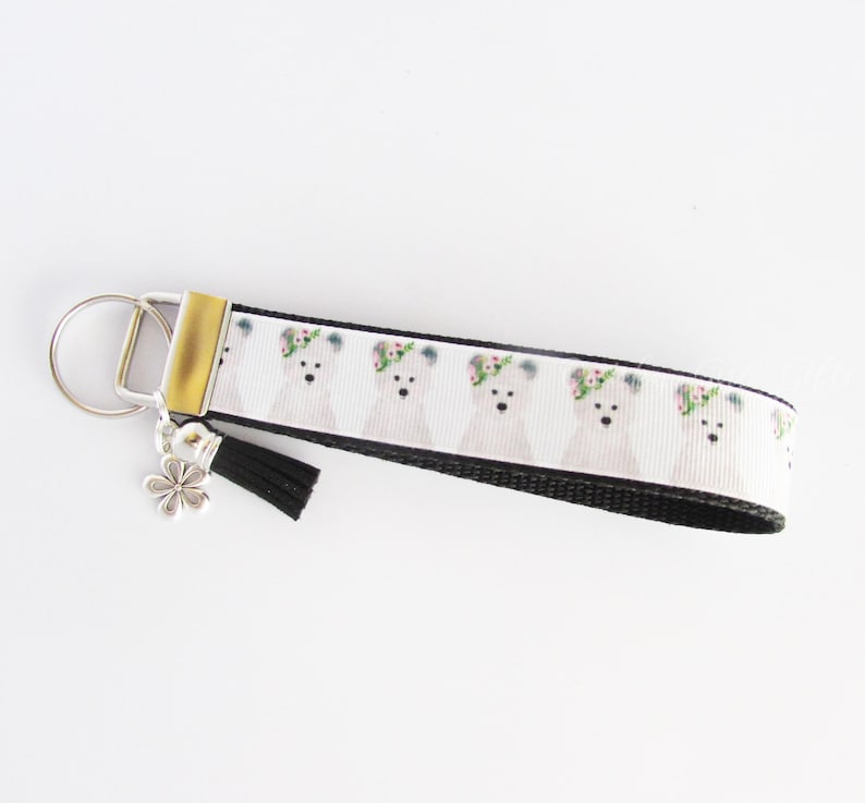 Polar Bear Key Fob Polar Bear Keychain White Bear Wristlet - Etsy
