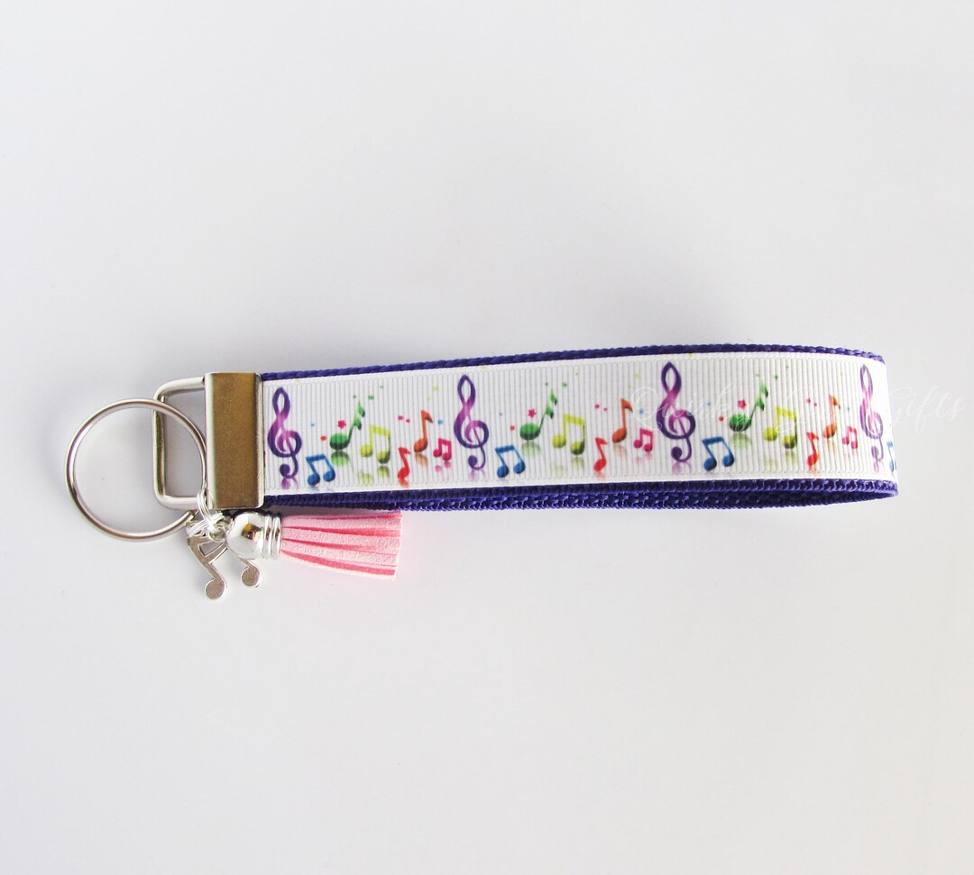 Music Note Key Fob - Music Note Keychain - Treble Clef and Music Notes ...