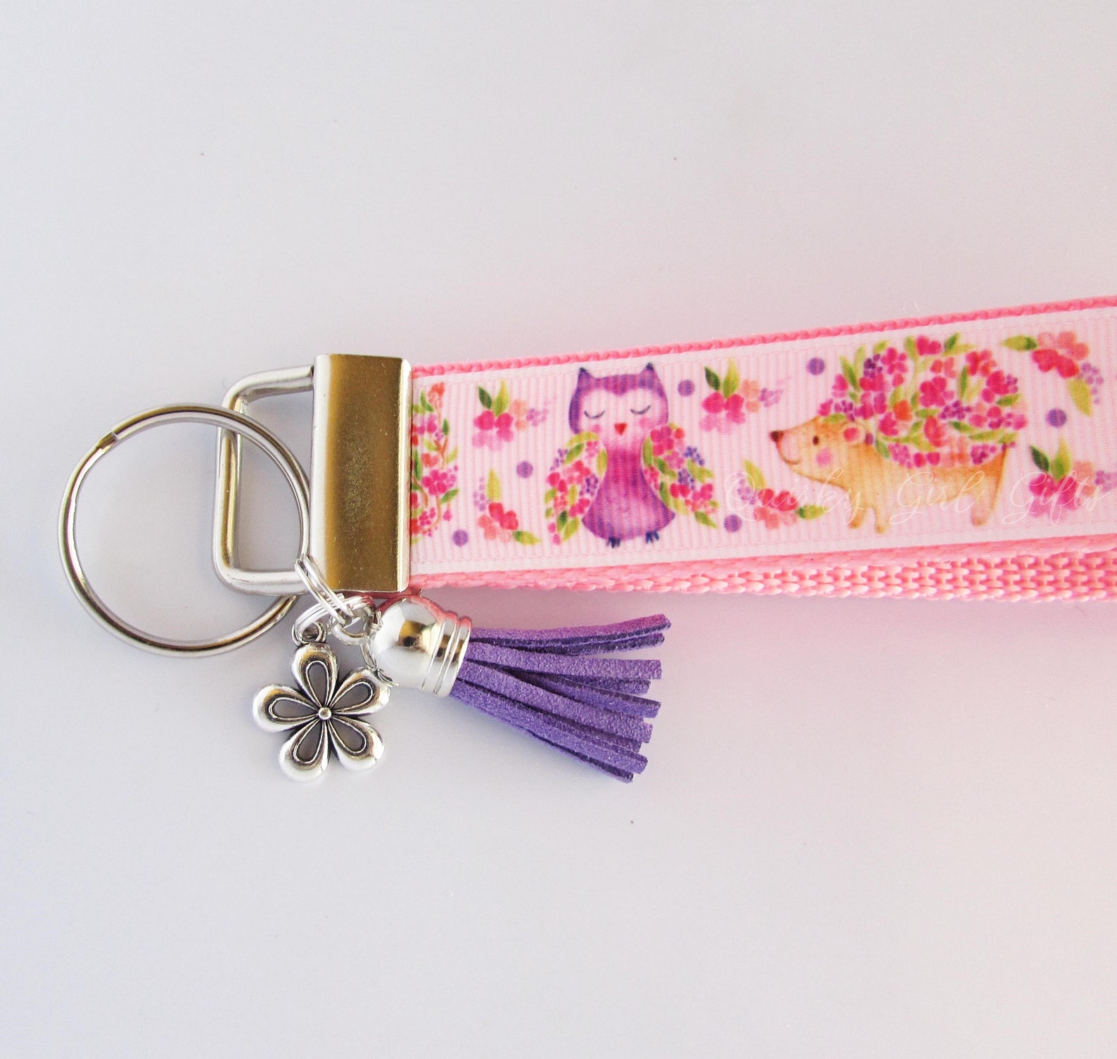 Woodland Animal Key Fob Animal Key Fob Owl Key Fob - Etsy