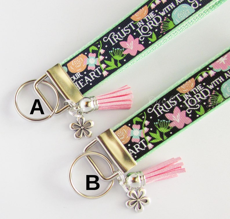 Christian Key Fob Religious Keychain Trust in the Lord - Etsy