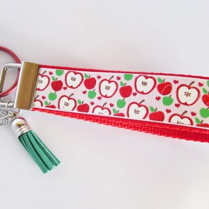 Apple Key Fob - Apple Key Chain - Teacher Gift - Apple Key Holder ...