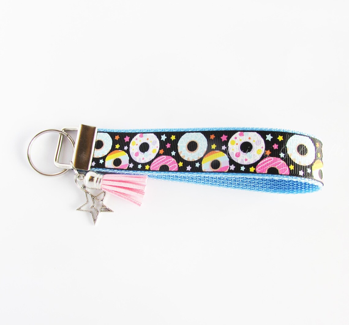 Glittered Donut Key Fob Doughnut Key Fob Wristlet Doughnut - Etsy