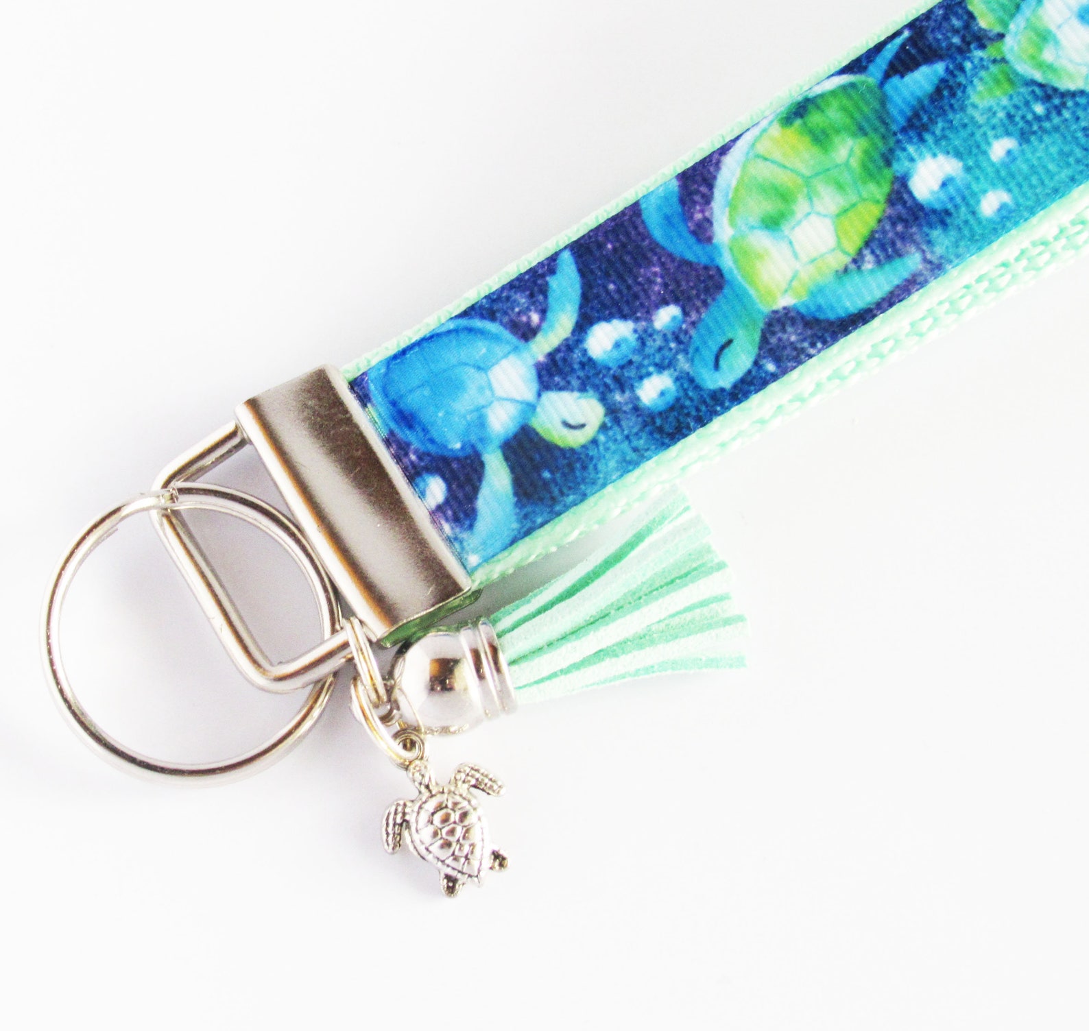 Sea Turtle Key Fob - Sea Turtle Keychain - Sea Turtle Wristlet - Marine ...