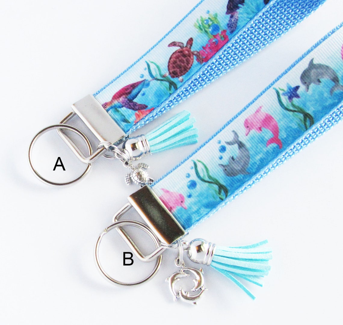 Sea Life Key Fob Sea Life Keychain Sea Turtle Key Fob | Etsy