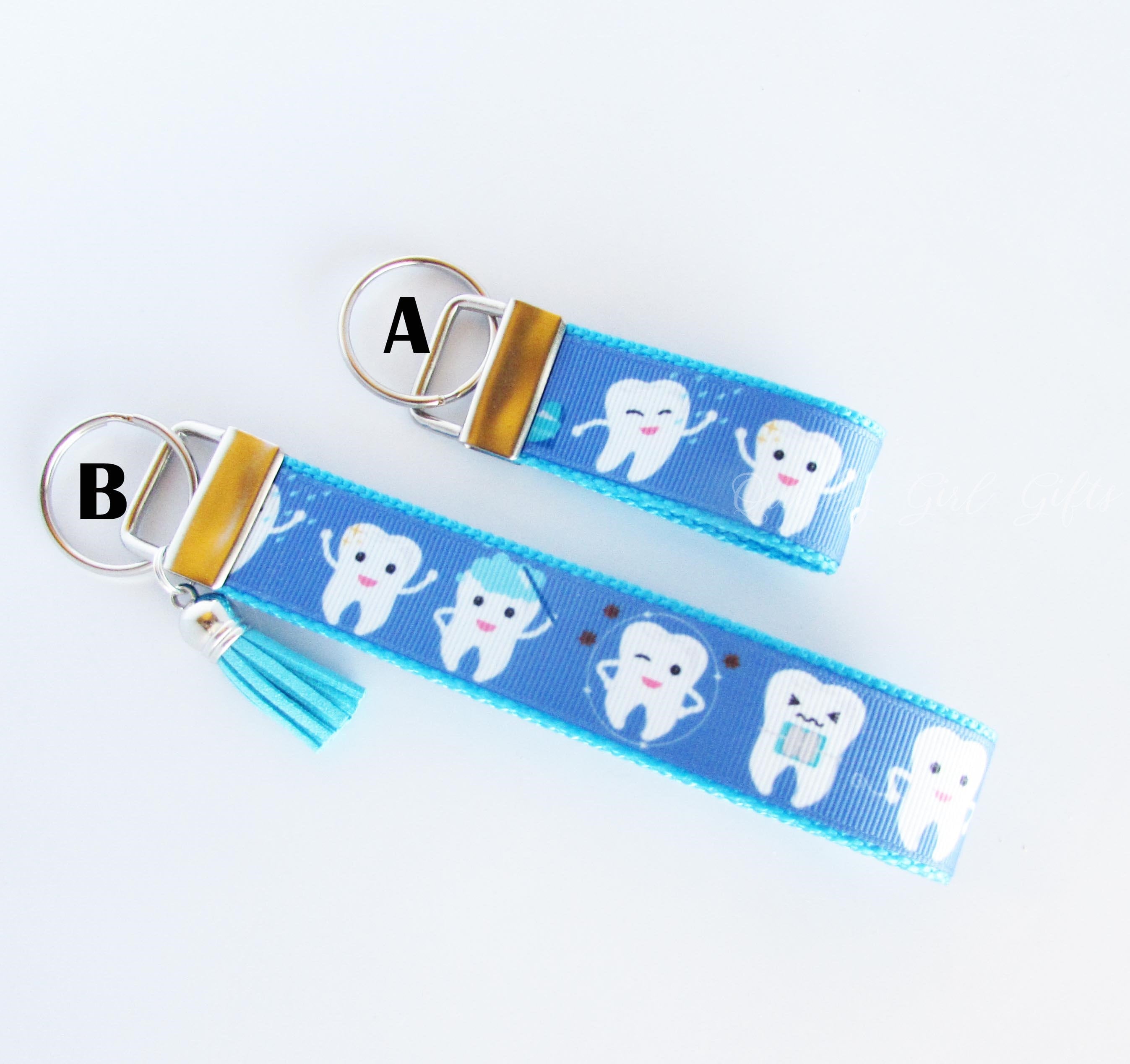 Teeth Key Fob Teeth Keychain Dentist Key Fob Dental | Etsy