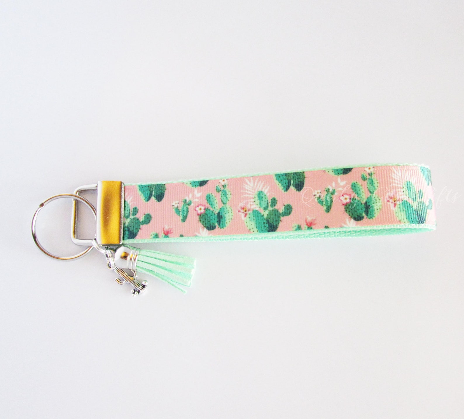 Cactus Key Fob Succulent Key Fob Cactus Keychain Cactus Wristlet ...