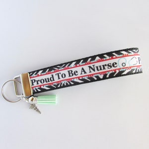Nurse Key Fob - Proud to Be a Nurse Key Chain - Nurse Gift - Zebra ...