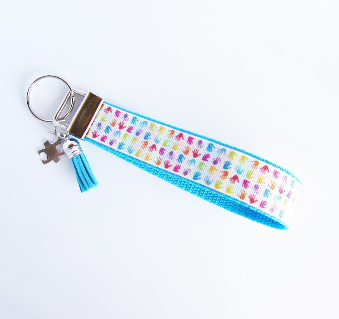 Autism Hands Key Fob - Hand Autism Keychain - Autism Wristlet - Autism ...