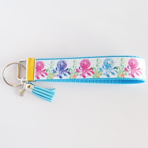 Octopus Key Fob - Octopus Wristlet - Ocean Life Key Fob - Sea Life Key ...