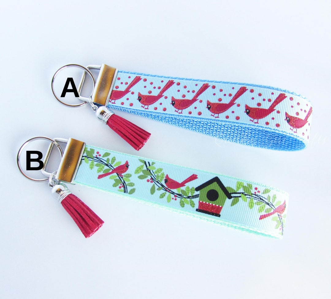Cardinal Key Fob - Cardinal Keychain - Red Bird Key Fob - Cardinal and ...
