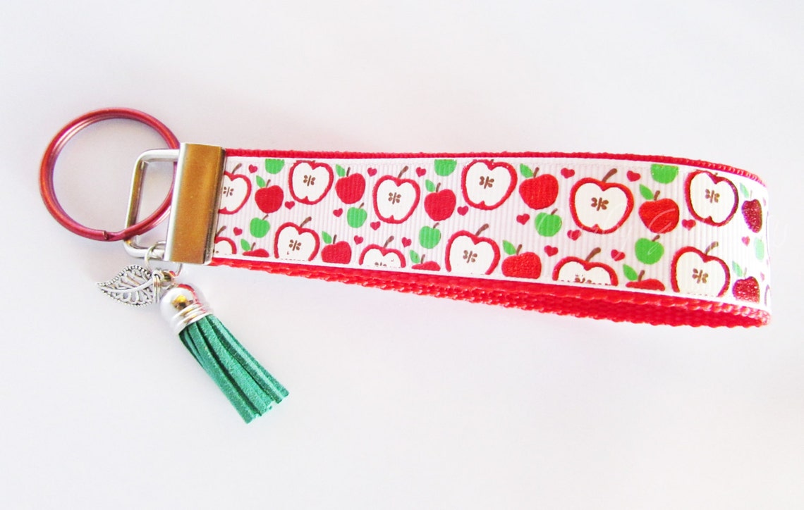 Apple Key Fob Apple Key Chain Teacher Gift Apple Key - Etsy