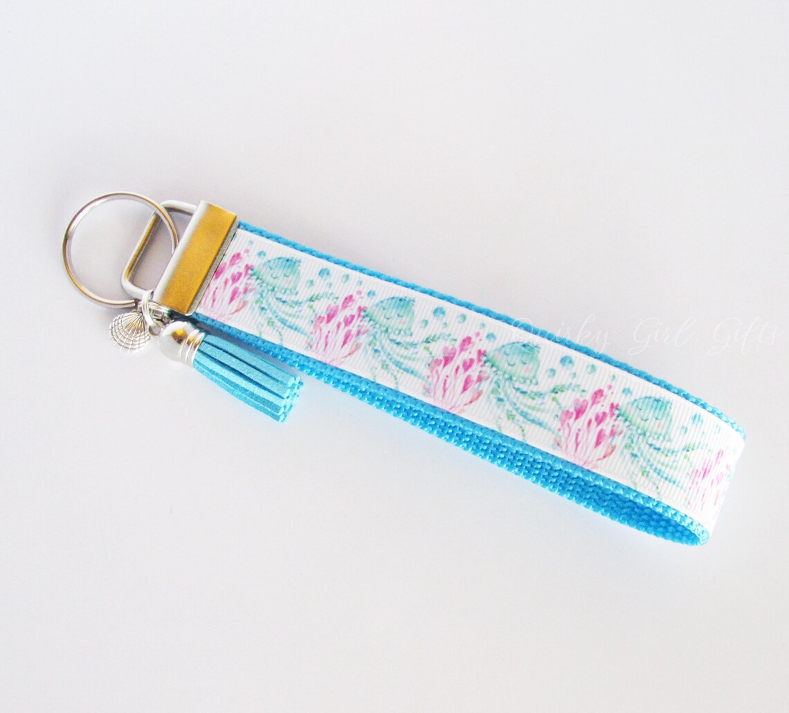Jellyfish Key Fob Jellyfish Keychain Sea Life Key Fob | Etsy