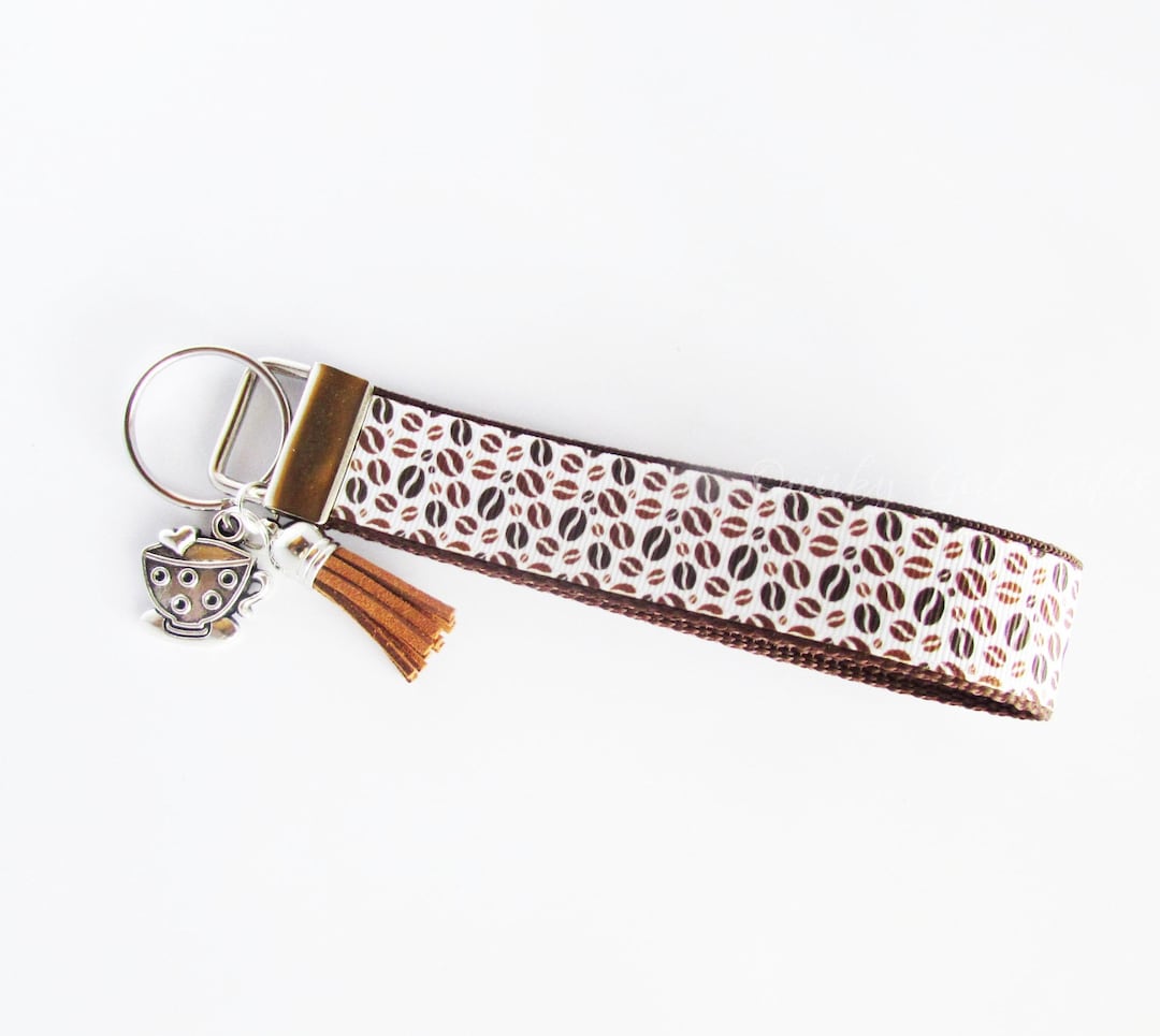 Coffee Key Fob - Coffee Keychain - Coffee Bean Key Fob - Coffee Lover ...