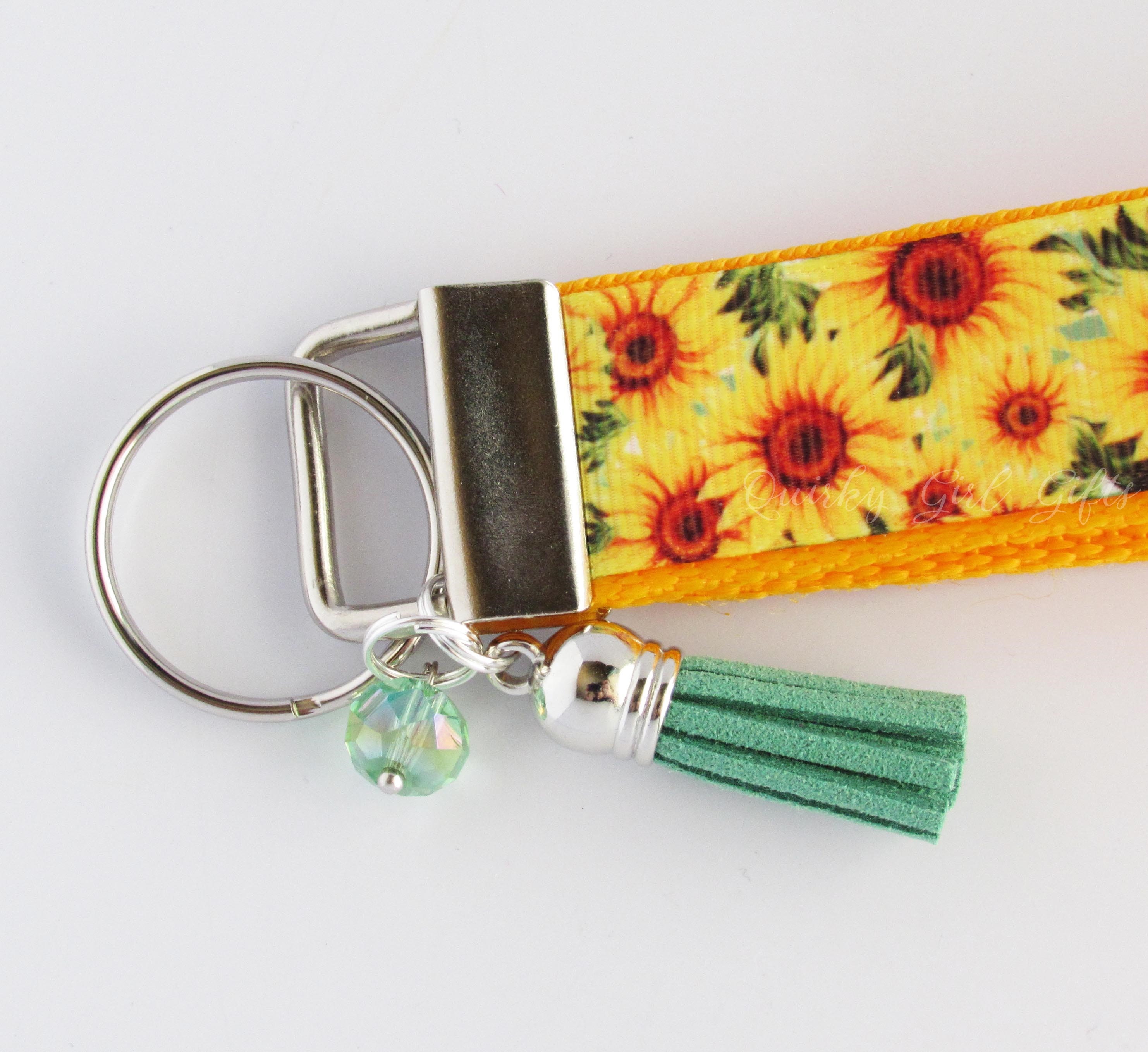 Sunflower Key Fob - Sunflower Keychain - Flower Key Fob - Sunflower ...