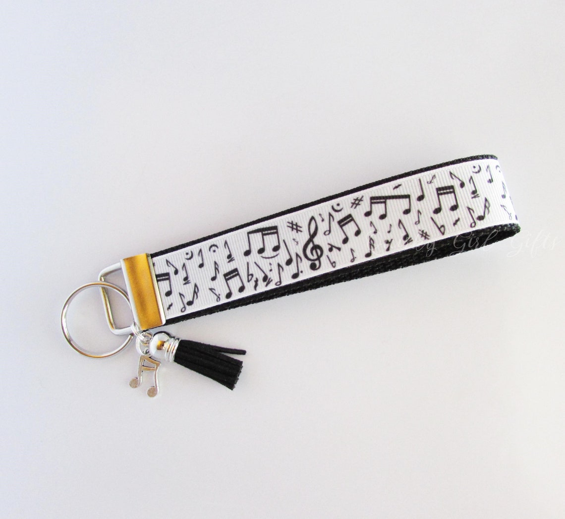 Music Key Fob Music Keychain Music Notes Wristlet | Etsy