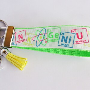 Nerdy Science Think Genius Key Fob - Geek Keychain - Periodic Table Key ...