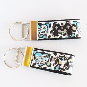 Game Addict Key Fob - Gamer Keychain - Video Game Key Fob - Gamer Gift ...