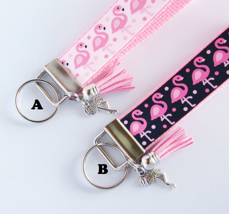 Flamingo Key Fob Flamingo Keychain Pink Flamingo Wristlet - Etsy