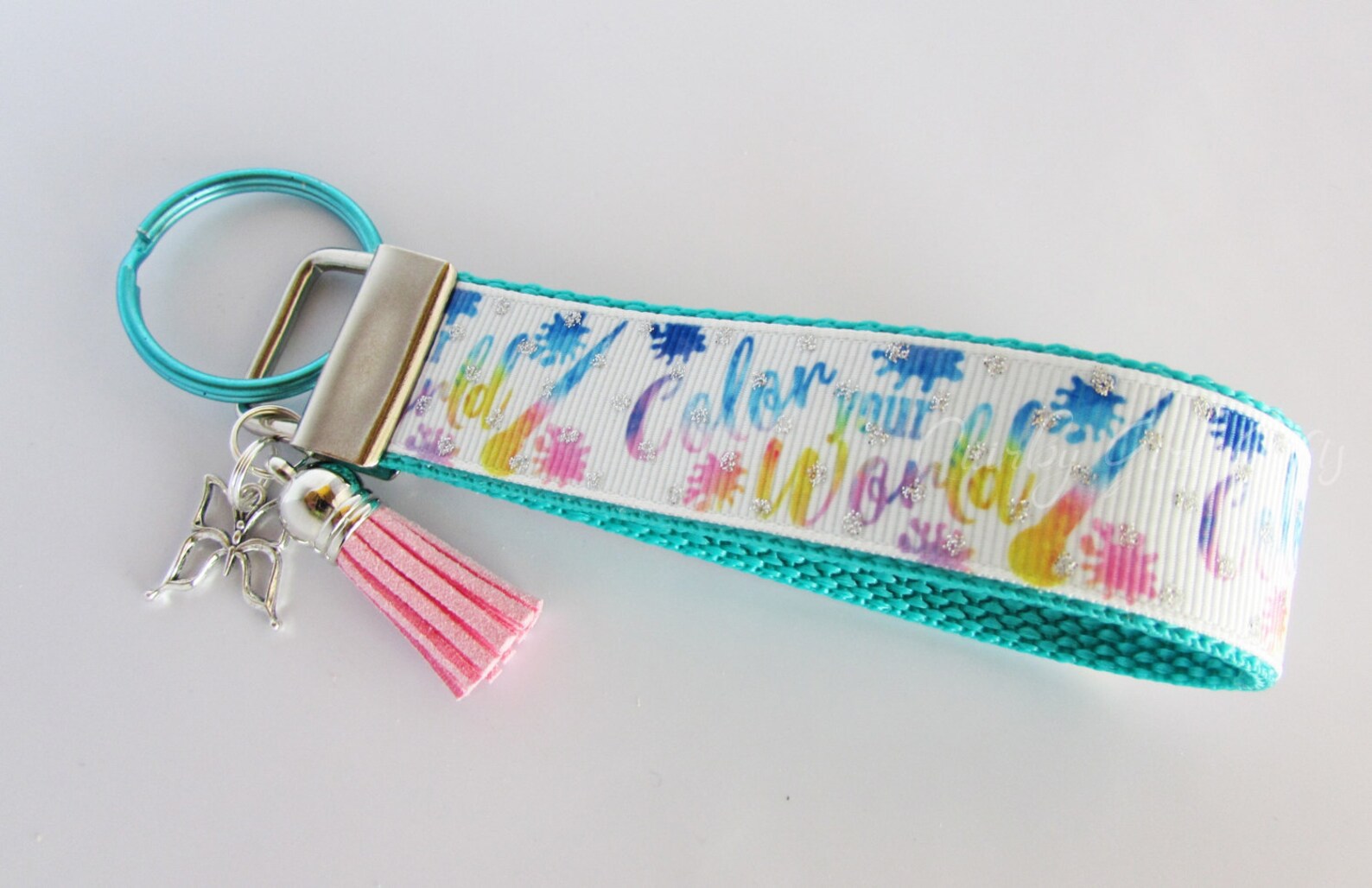 Color Your World Key Fob - Paintbrush and Paint Splatter Key Chain ...