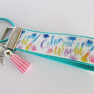 Color Your World Key Fob - Paintbrush and Paint Splatter Key Chain ...