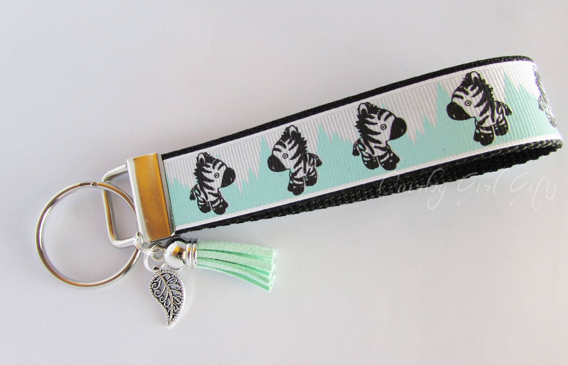 Zebra Key Fob Zebra Keychain Animal Key Fob Safari | Etsy