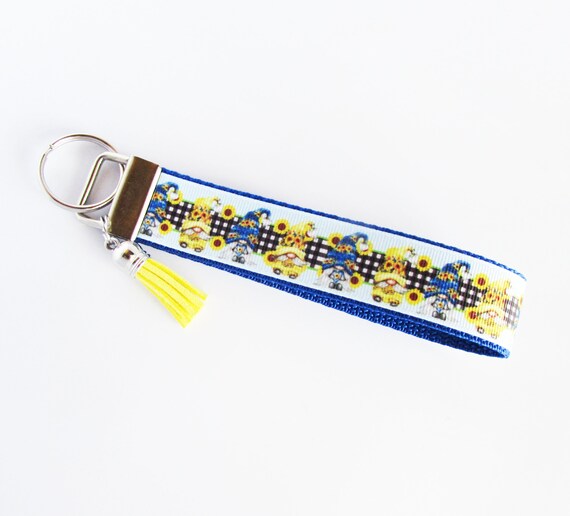 Sunflower Gnome Key Fob Gnome Sunflower Keychain Sunflower - Etsy