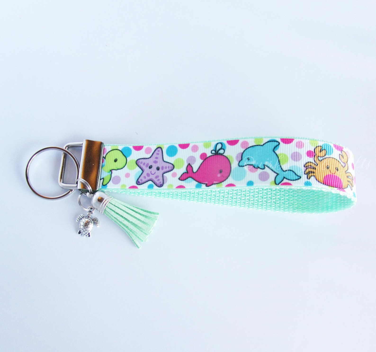 Sea Life Key Fob Sea Life Keychain Wristlet Sea Turtle Key - Etsy