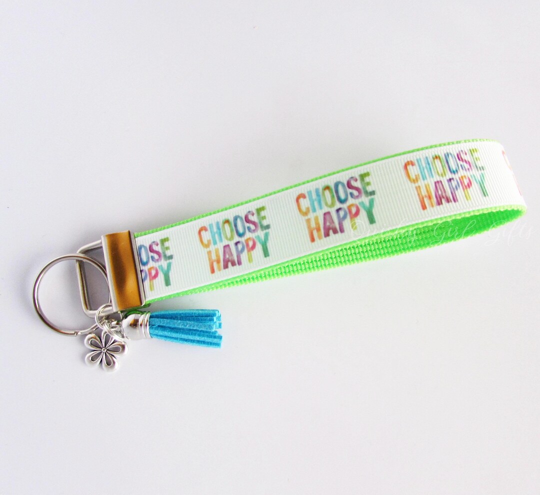 Choose Happy Rainbow Key Fob - Choose Happy Keychain - Choose Happy Key ...