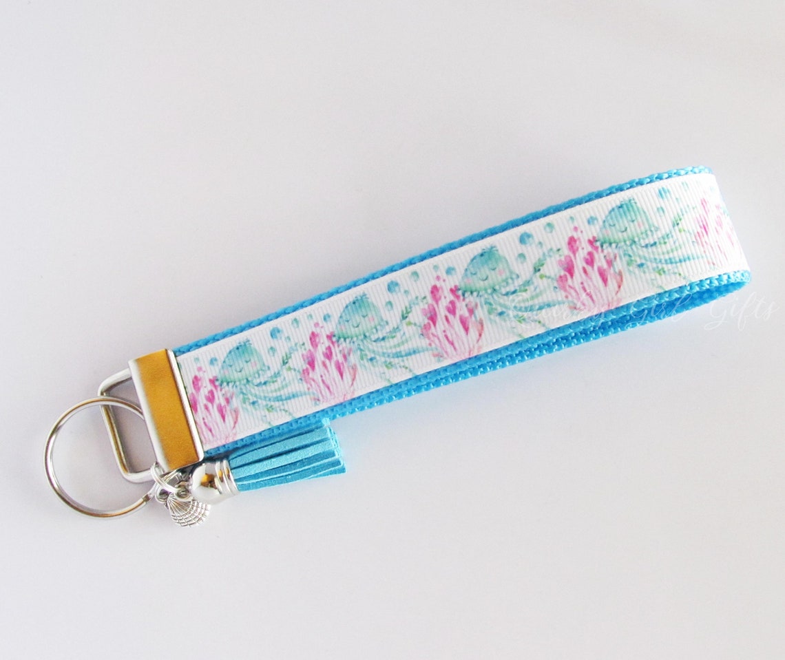 Jellyfish Key Fob Jellyfish Keychain Sea Life Key Fob | Etsy