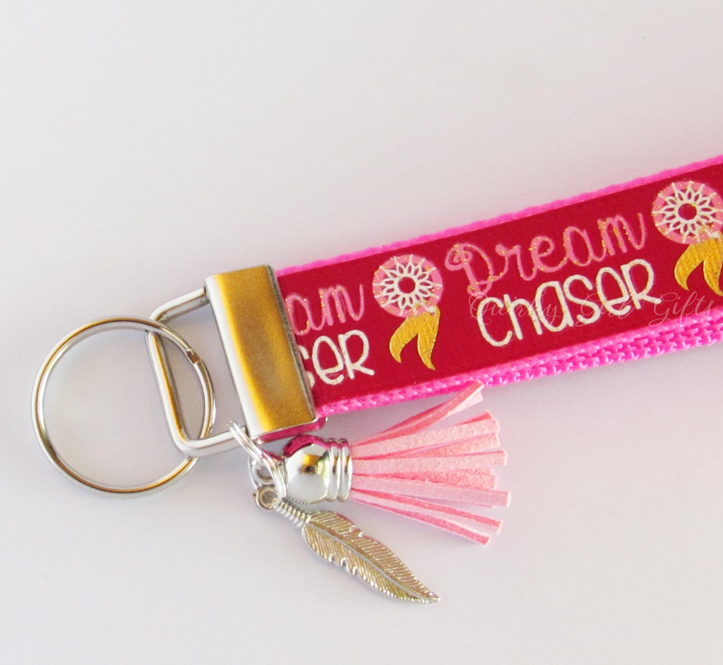 Dream Chaser Key Fob – Pink Tassel Feather Charm - Dream Catcher - Etsy