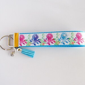 Octopus Key Fob - Octopus Wristlet - Ocean Life Key Fob - Sea Life Key ...