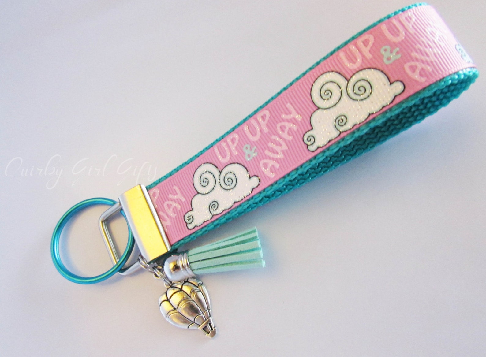 Clouds and Balloon Key Fob up up and Away Key Fob Hot Air | Etsy