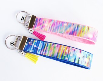 Choose Happy Rainbow Key Fob Choose Happy Keychain Choose | Etsy