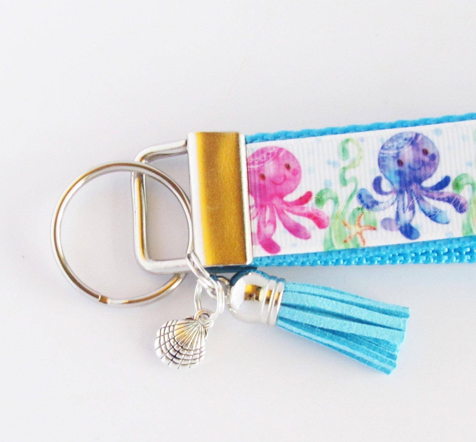 Octopus Key Fob - Octopus Wristlet - Ocean Life Key Fob - Sea Life Key ...
