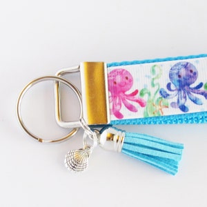 Octopus Key Fob - Octopus Wristlet - Ocean Life Key Fob - Sea Life Key ...