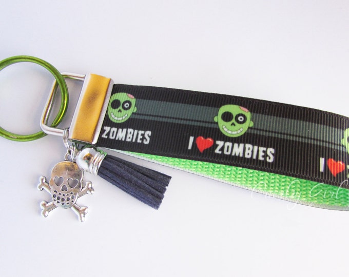 I Love Zombies Key Fob Fun Zombie Key Chain Tassel and - Etsy