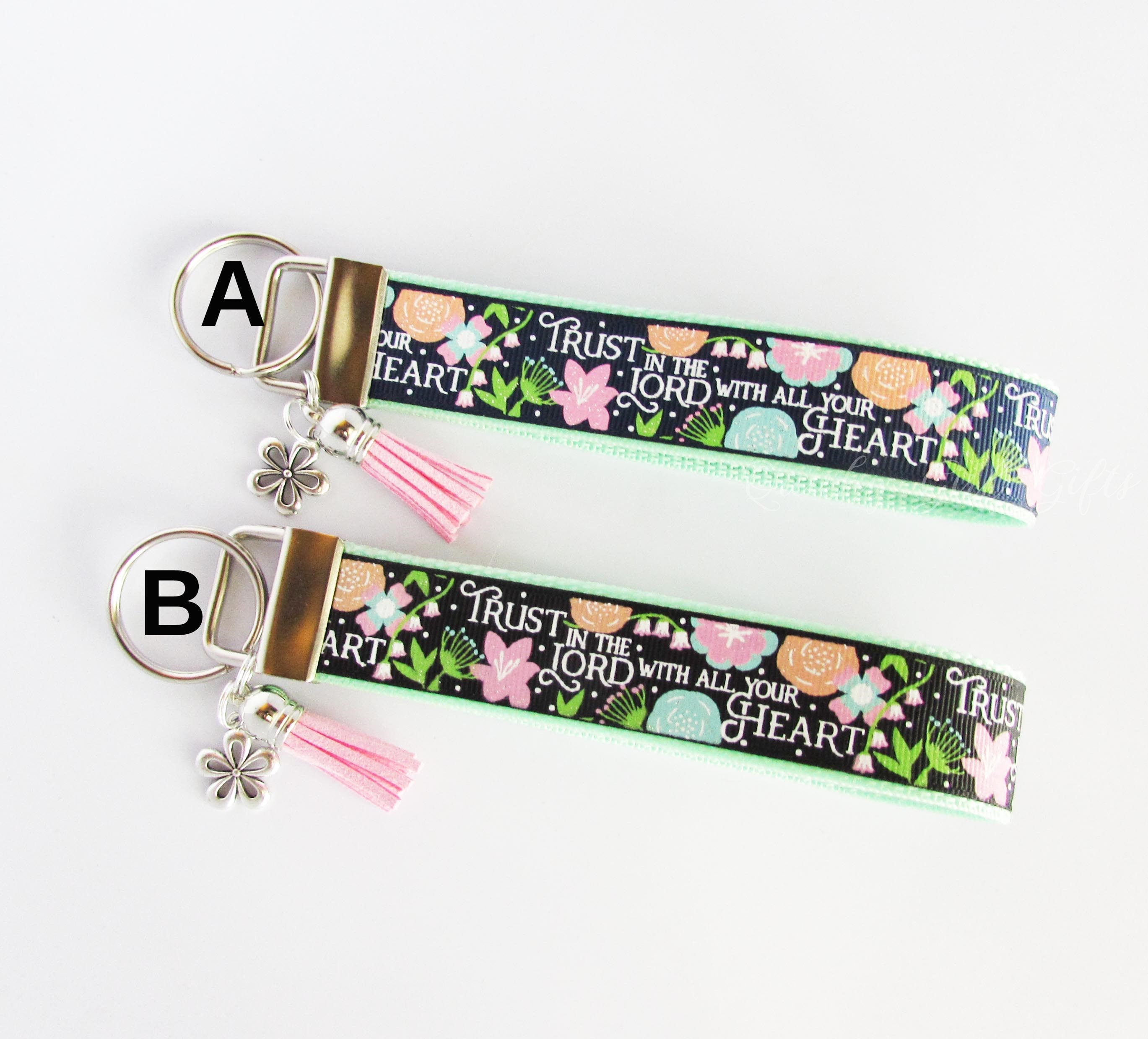 Christian Key Fob Religious Keychain Trust in the Lord - Etsy