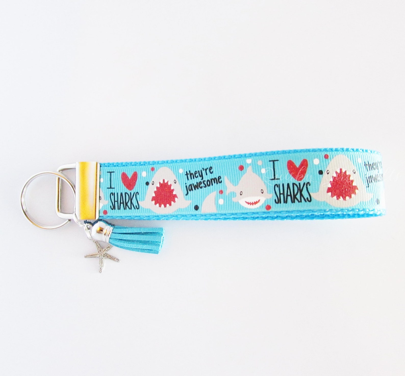 Shark Key Fob Shark Wristlet Shark Keychain Sea Life Key - Etsy